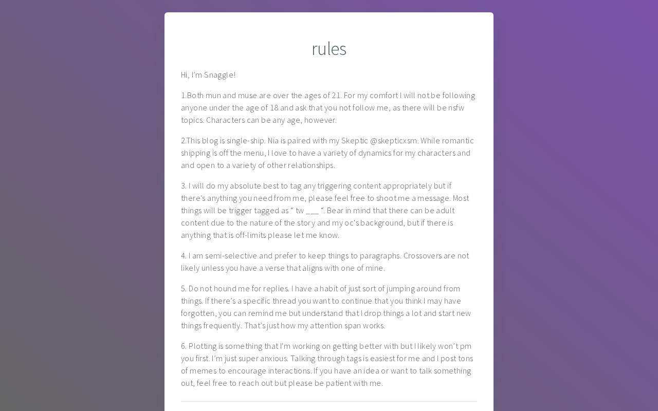 rules & verses